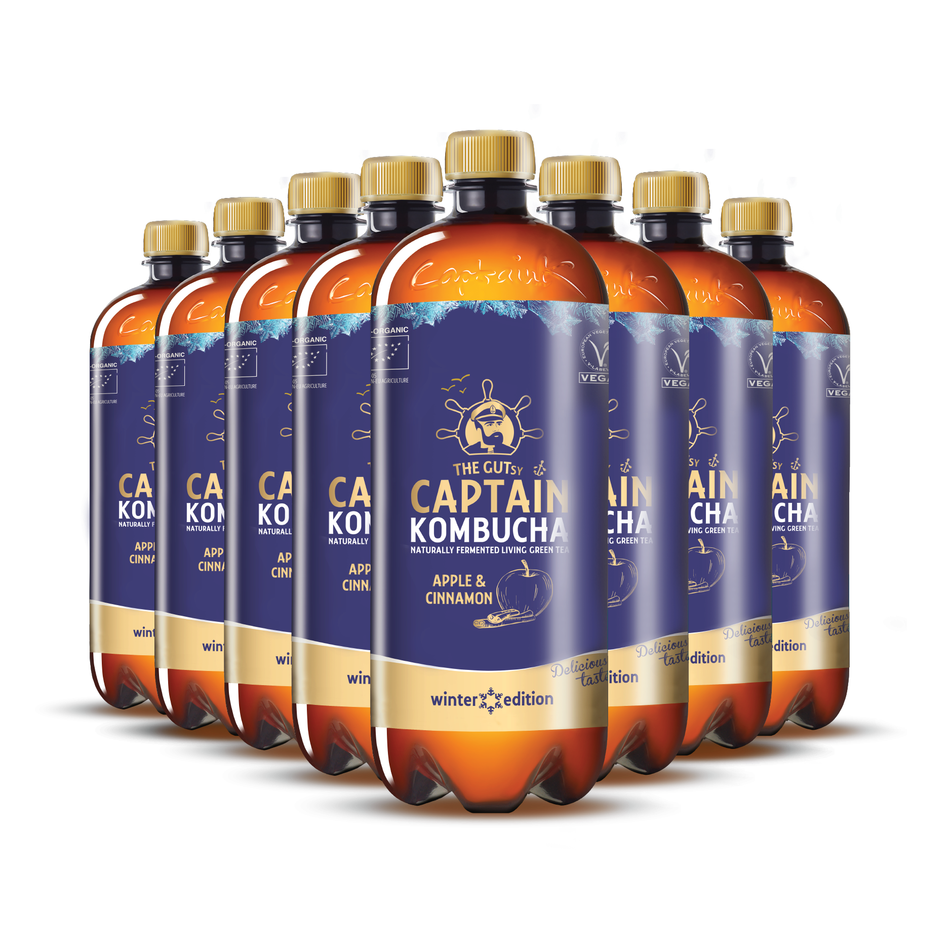 GUTsy Captain Kombucha - Apple and Cinnamon - Winter Edition 8 x 1L ...